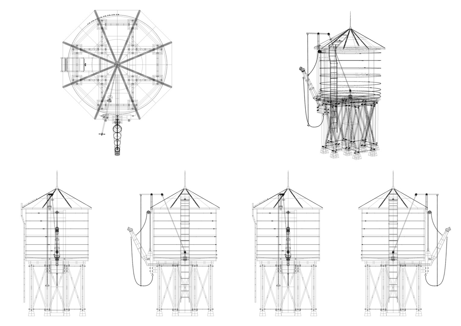Railroad Water Tower 3D - TurboSquid 1960497