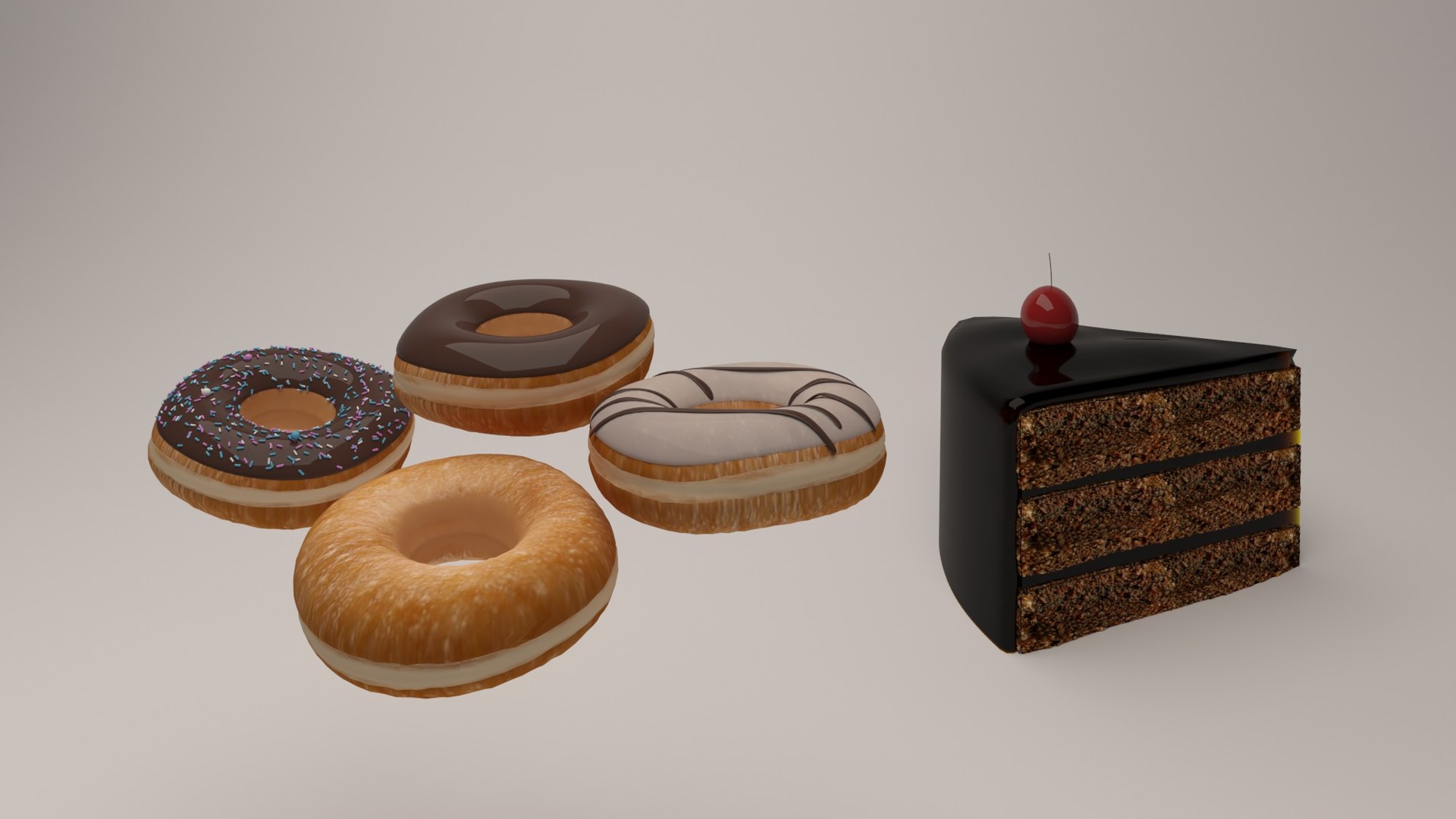 Donut And Cake 3D - TurboSquid 1948279