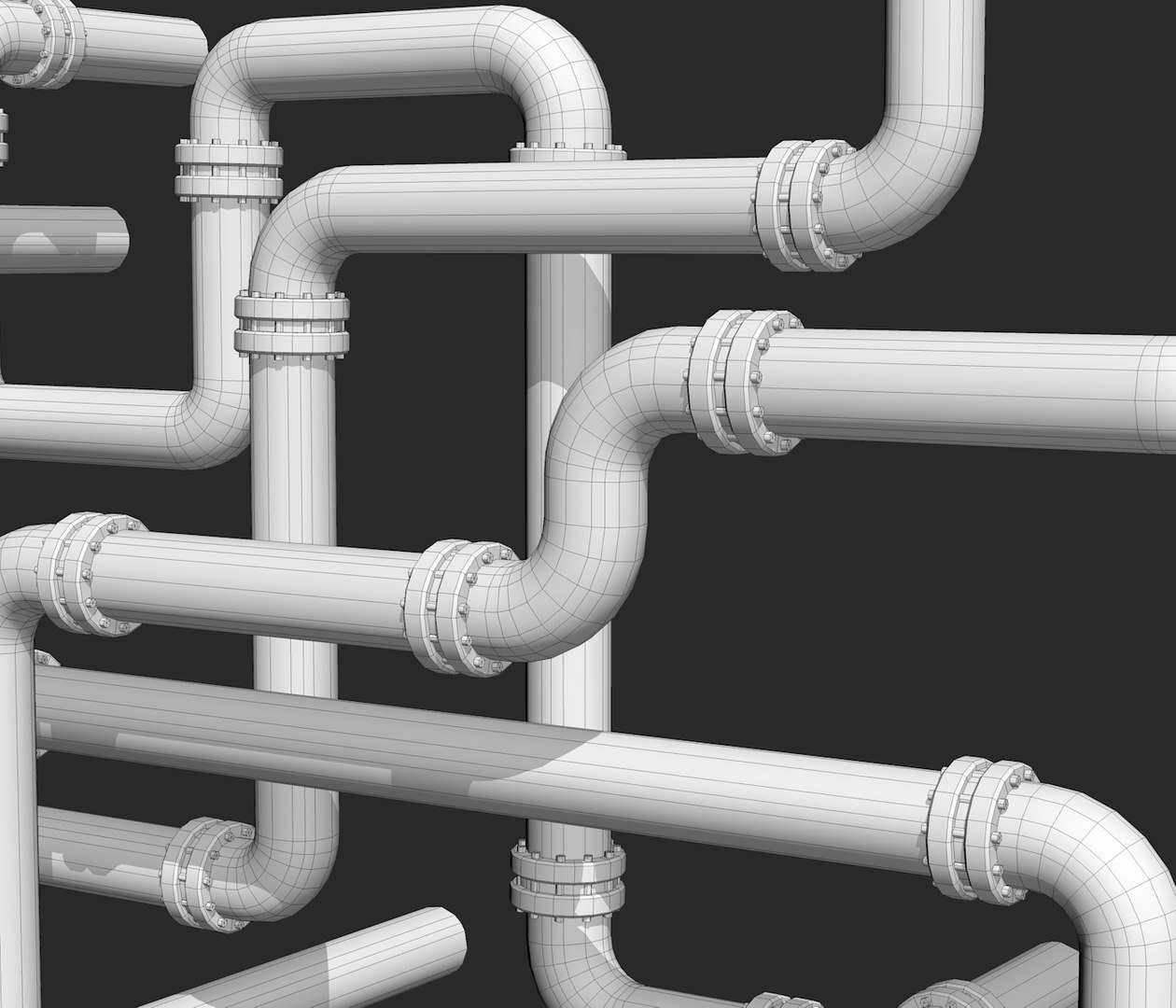 Industrial Pipes 3d 3ds