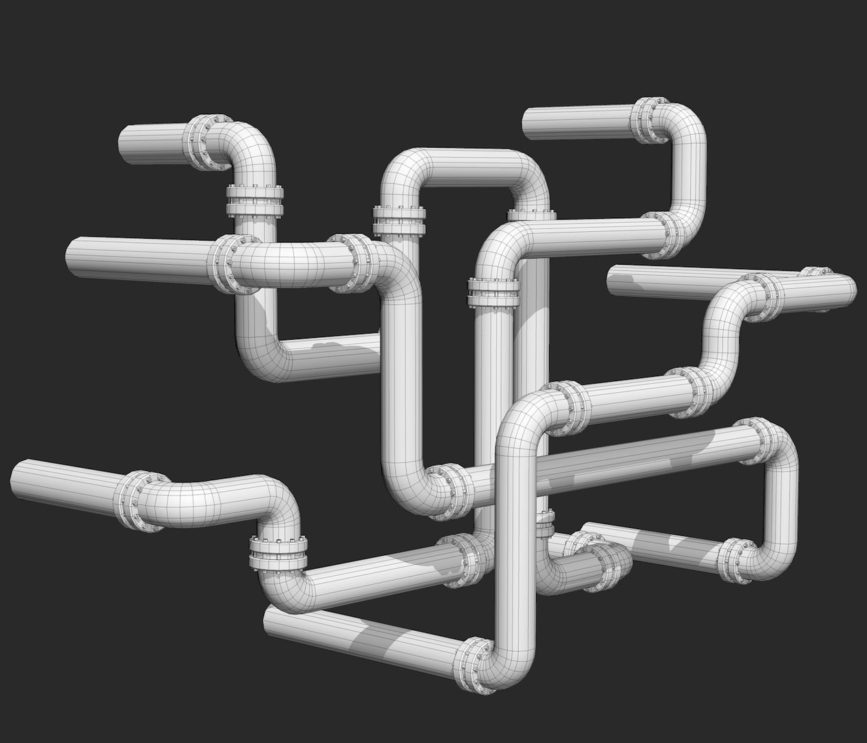 Industrial Pipes 3d 3ds