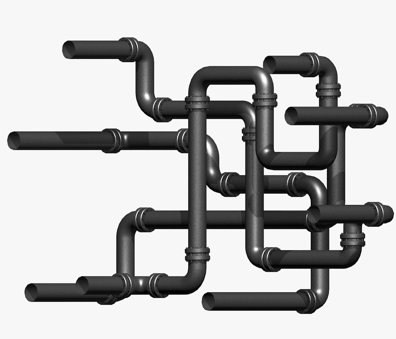 Industrial Pipes 3d 3ds