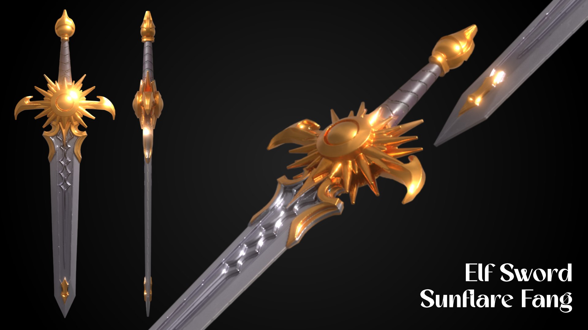 Stylized Fantasy Sword Pack - Elf Sword 3D Model - TurboSquid 2426800