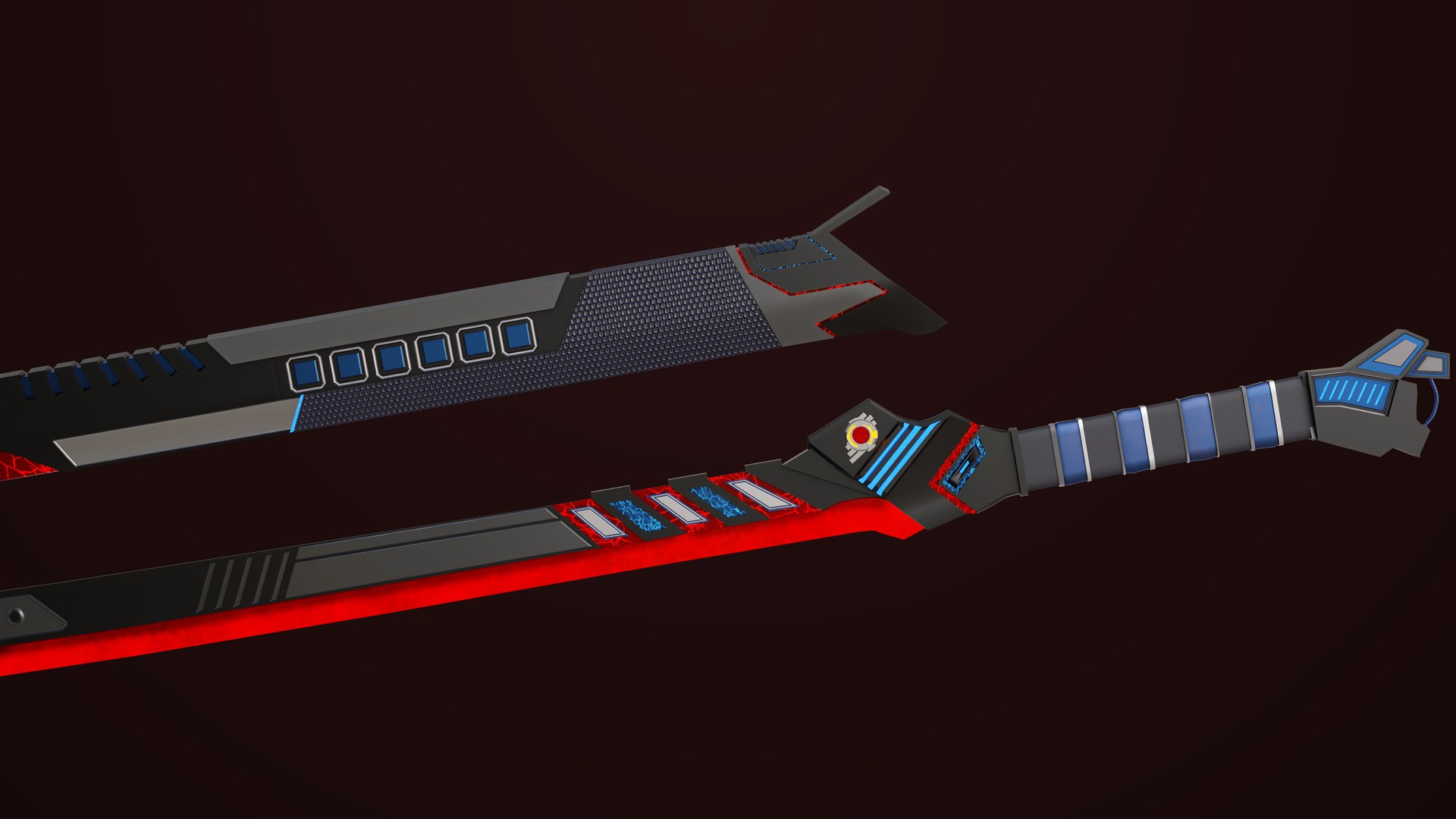 Sci-Fi Sword 02 All PBR Unity UE Textures Included 3D model ...