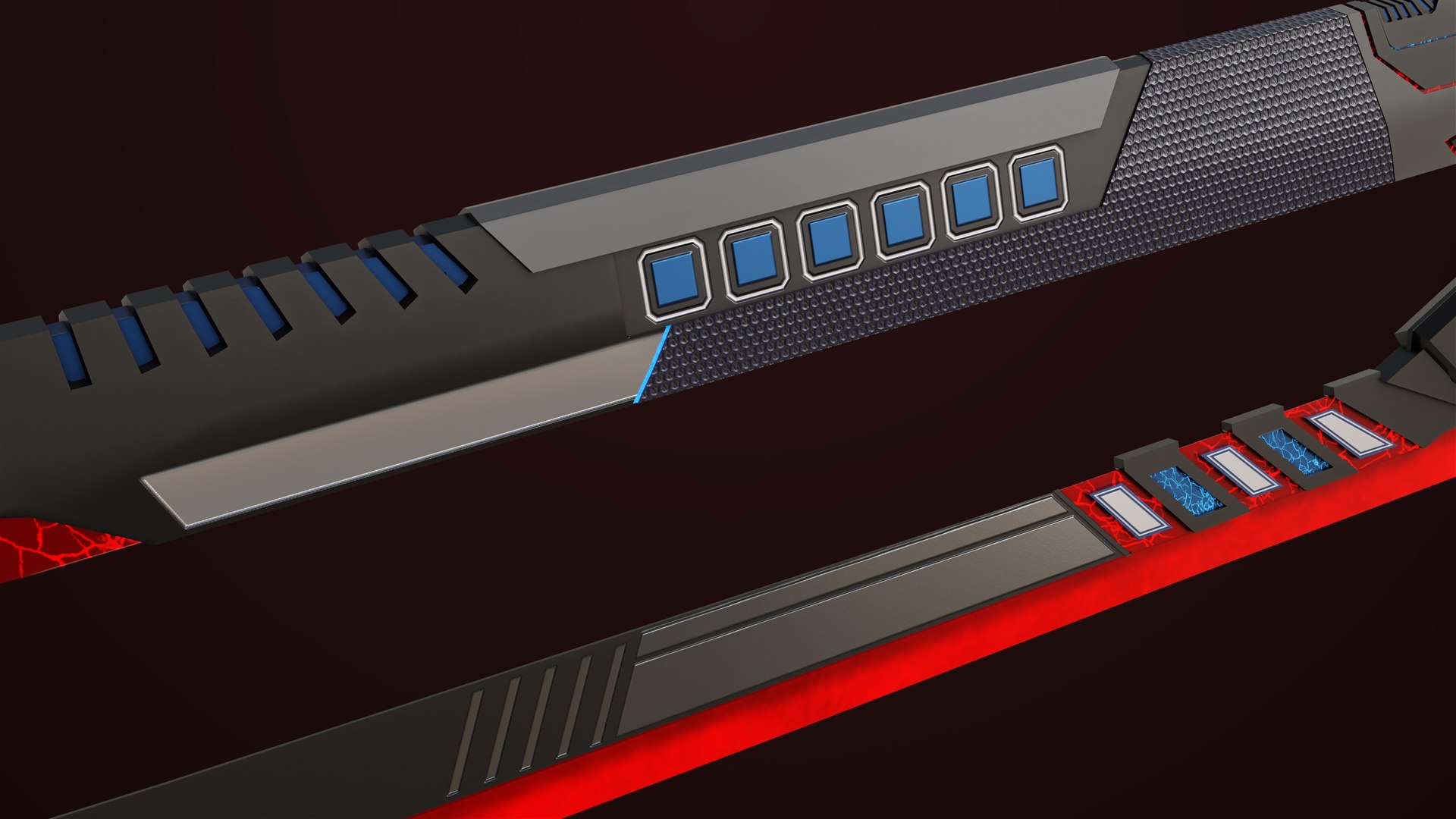 Sci-Fi Sword 02 All PBR Unity UE Textures Included 3D model ...