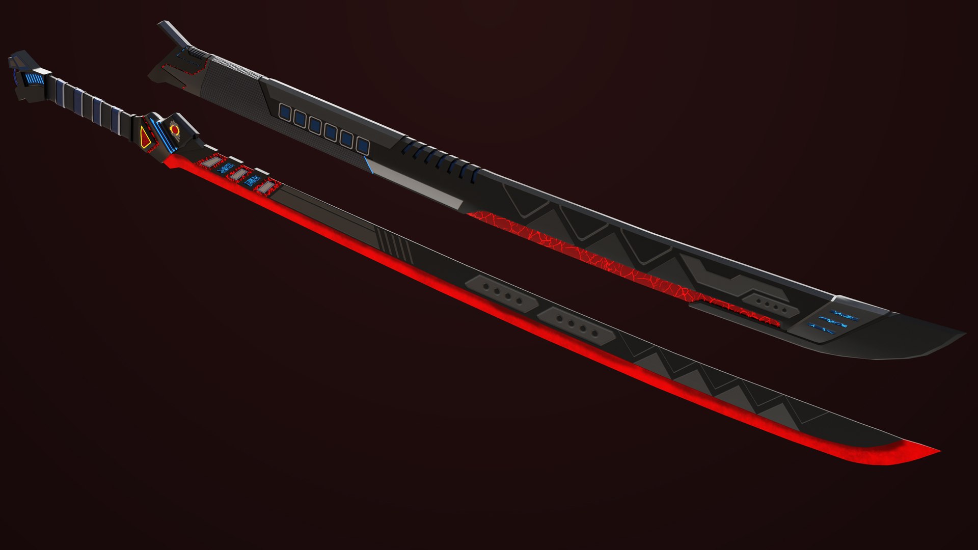 Sci-Fi Sword 02 All PBR Unity UE Textures Included 3D model ...