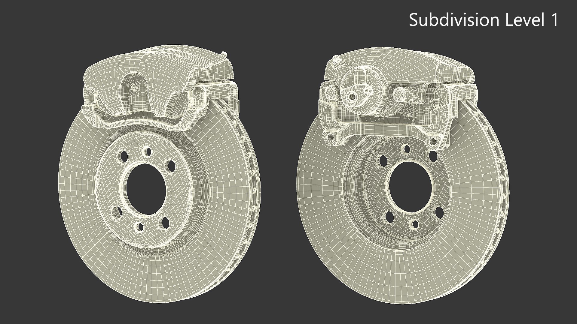 3D Ventilated Brake Disc With Gray Caliper - TurboSquid 2388794
