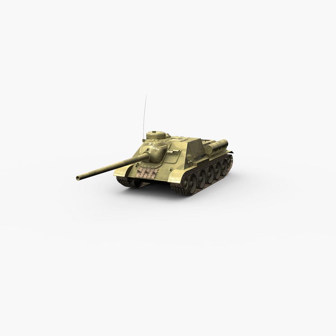 su-100 soviet tank destroyer 3d model