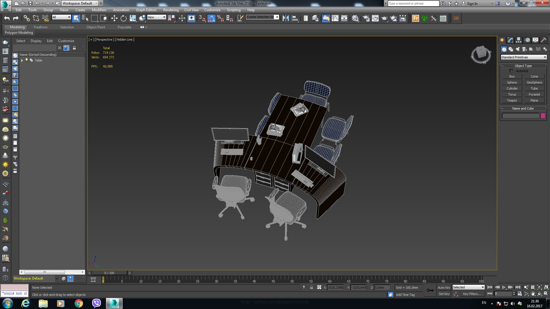 3d office table model