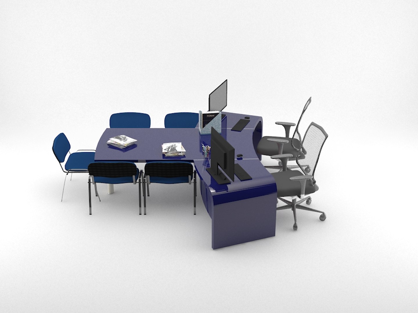 3d office table model