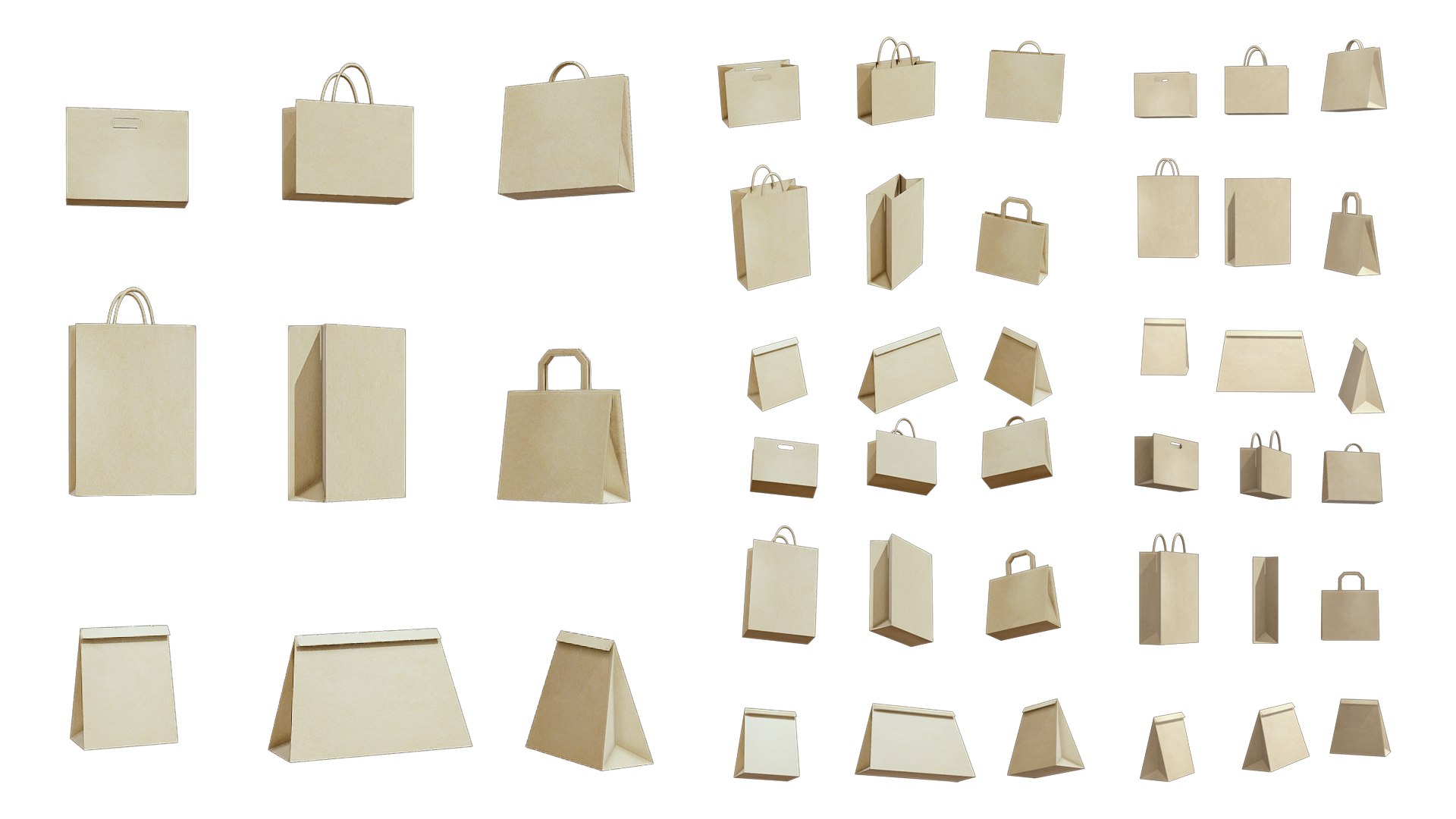3D Paper Bag Pack - 9 In 1 - TurboSquid 2142660