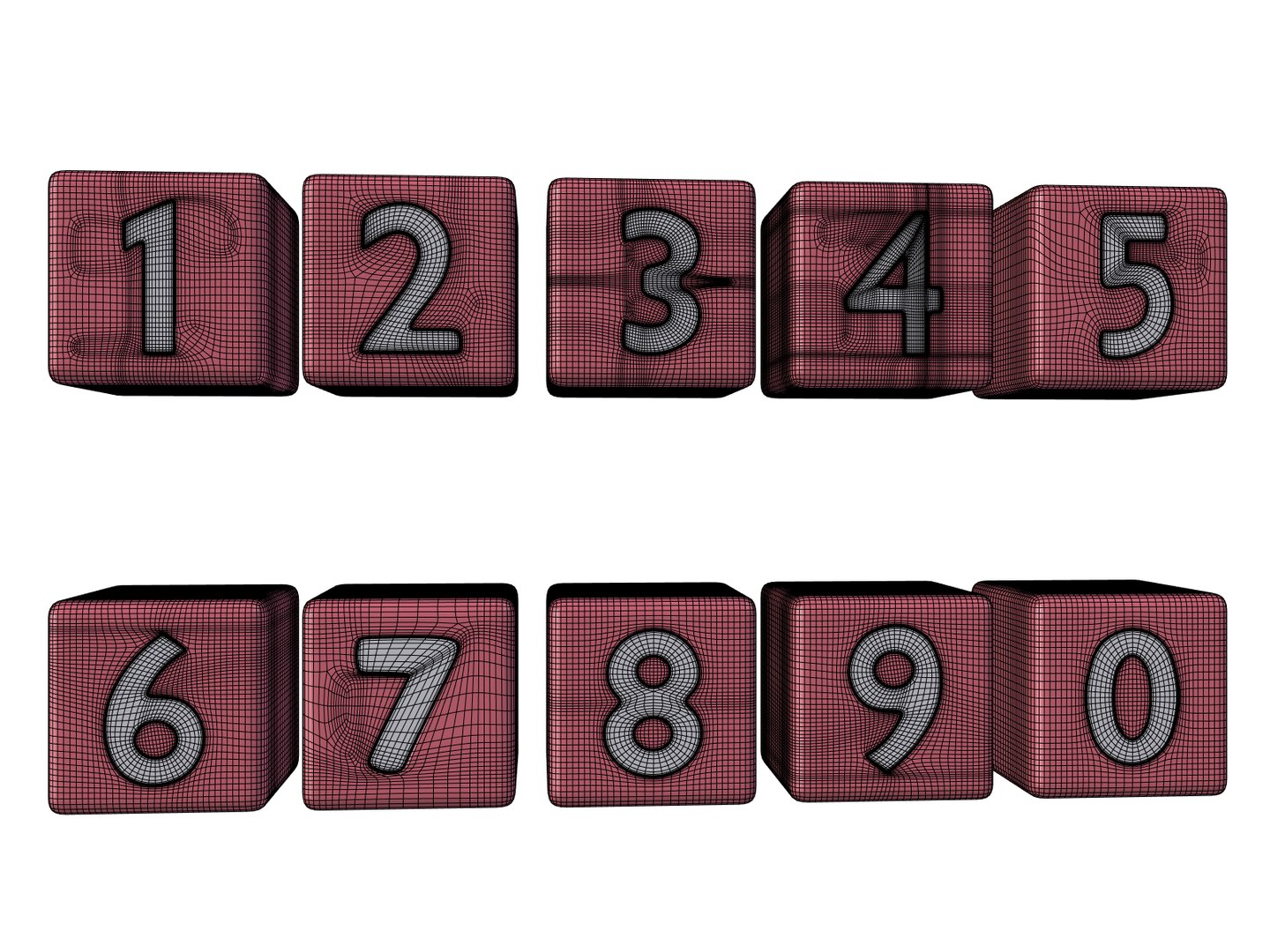 Numbers Symbols 3D Model - TurboSquid 1285172