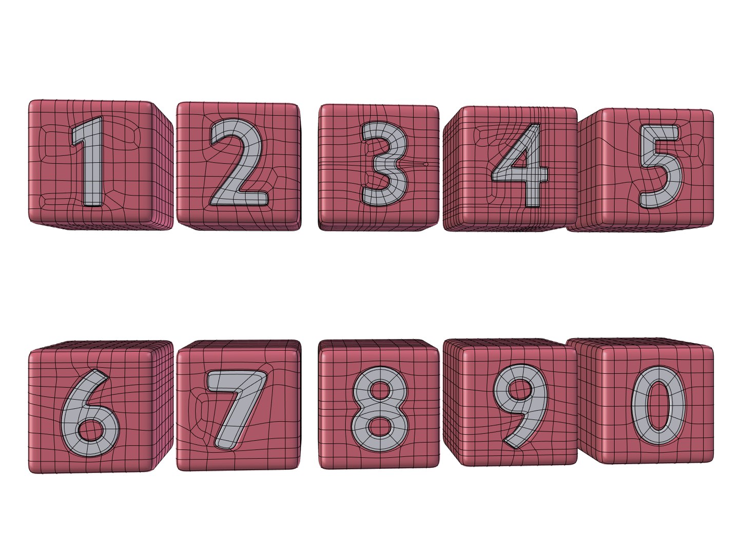 Numbers Symbols 3D Model - TurboSquid 1285172