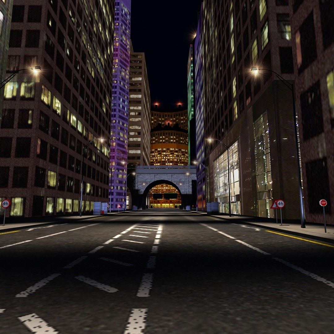 Night City Scene 3d Max