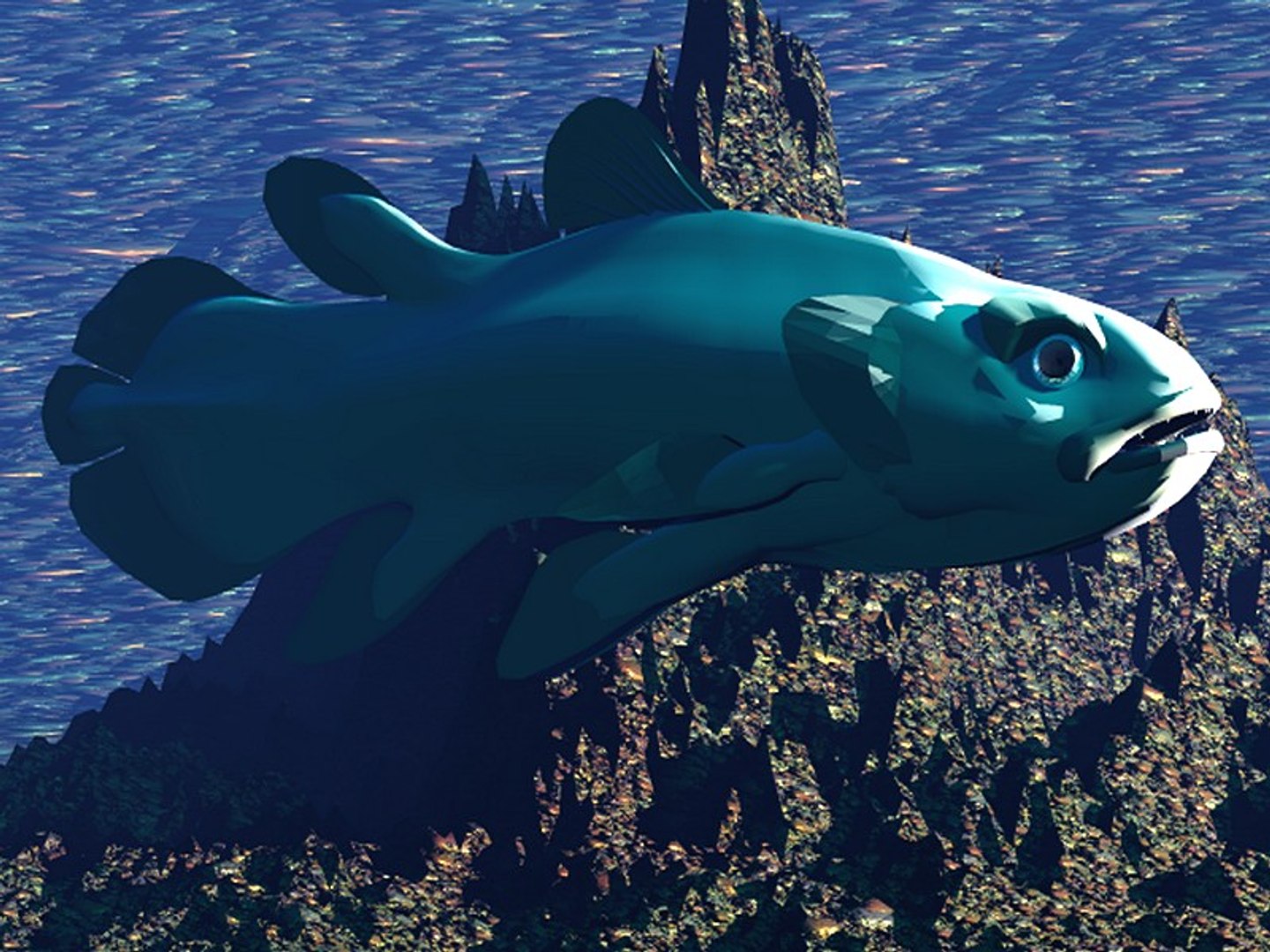 3ds coelacanth living fossil fish