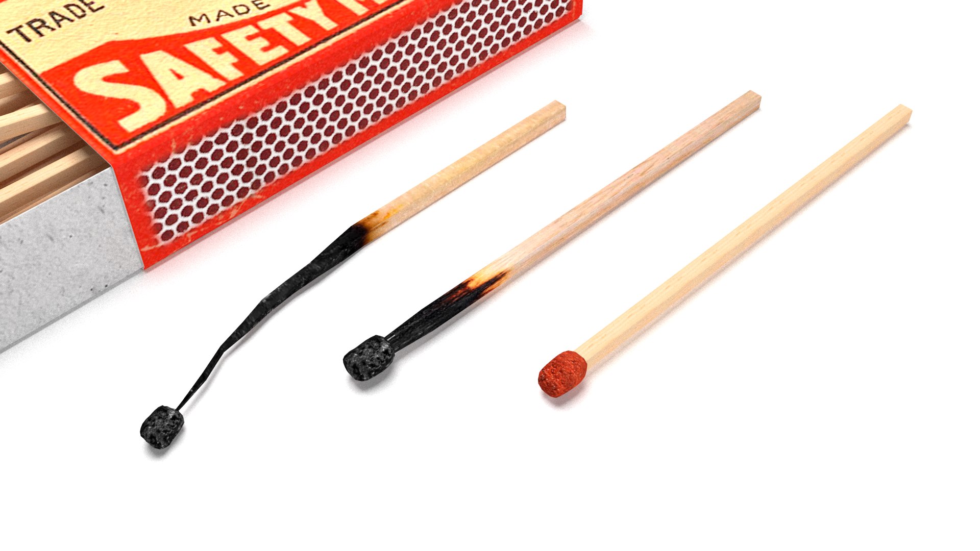 Realistic Matchbox Matches Set 3D Model - TurboSquid 1636316