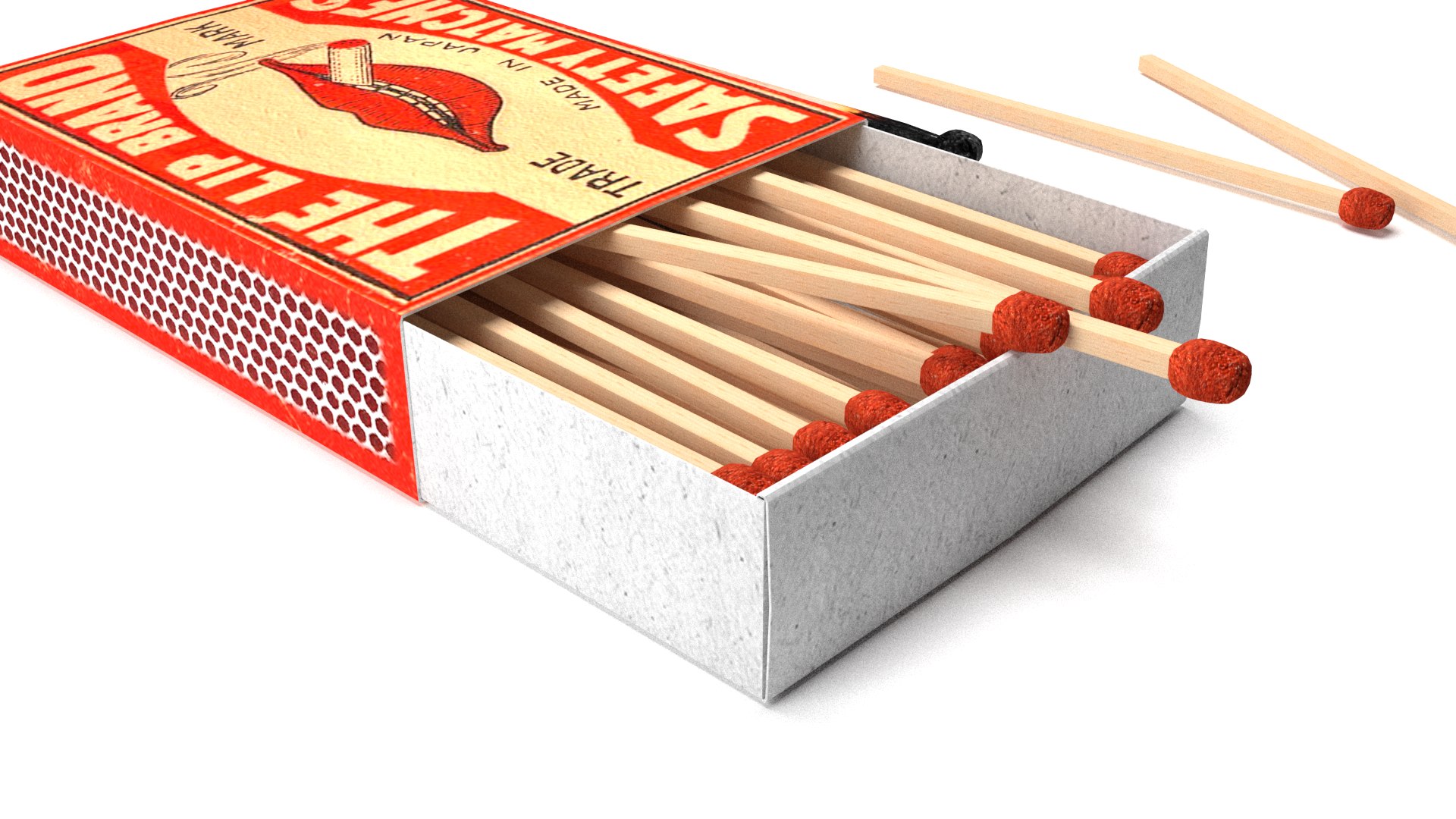 Realistic Matchbox Matches Set 3D Model - TurboSquid 1636316