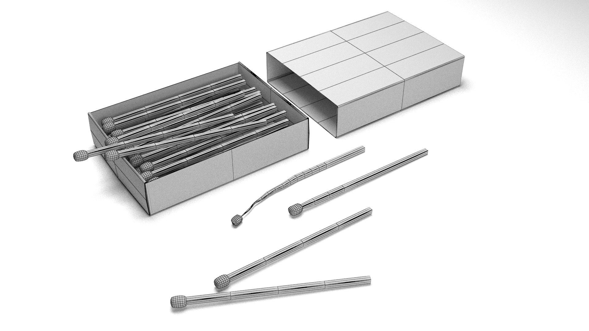 Realistic Matchbox Matches Set 3D Model - TurboSquid 1636316