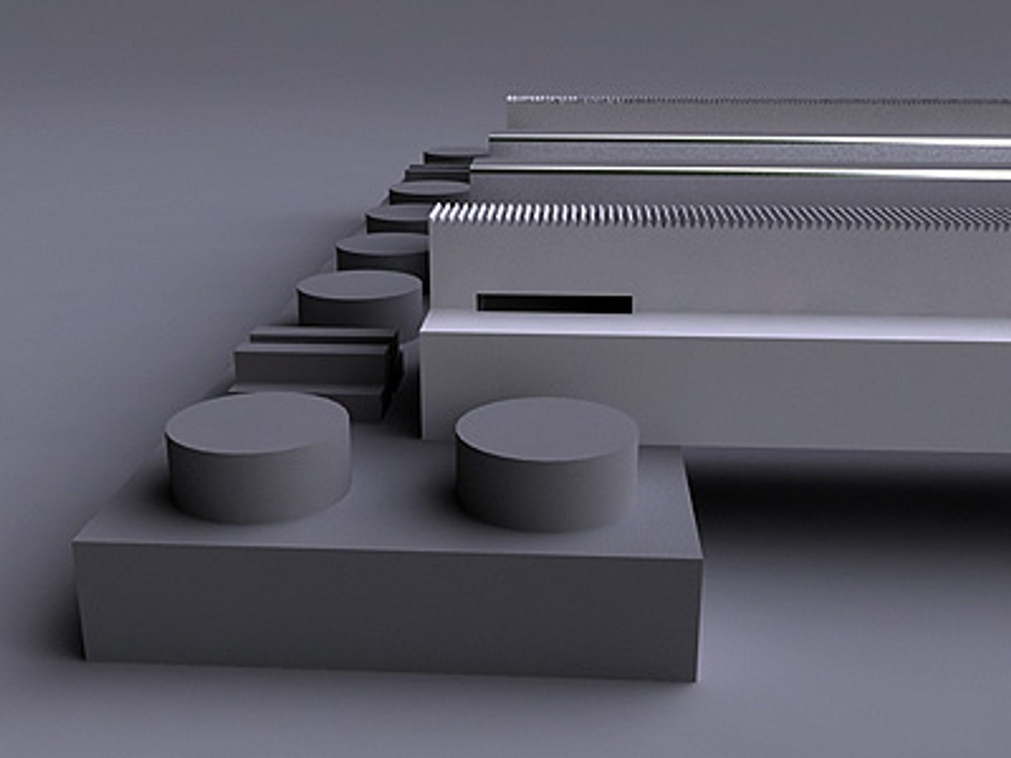 Lego 5 Inches Straight 3d Model