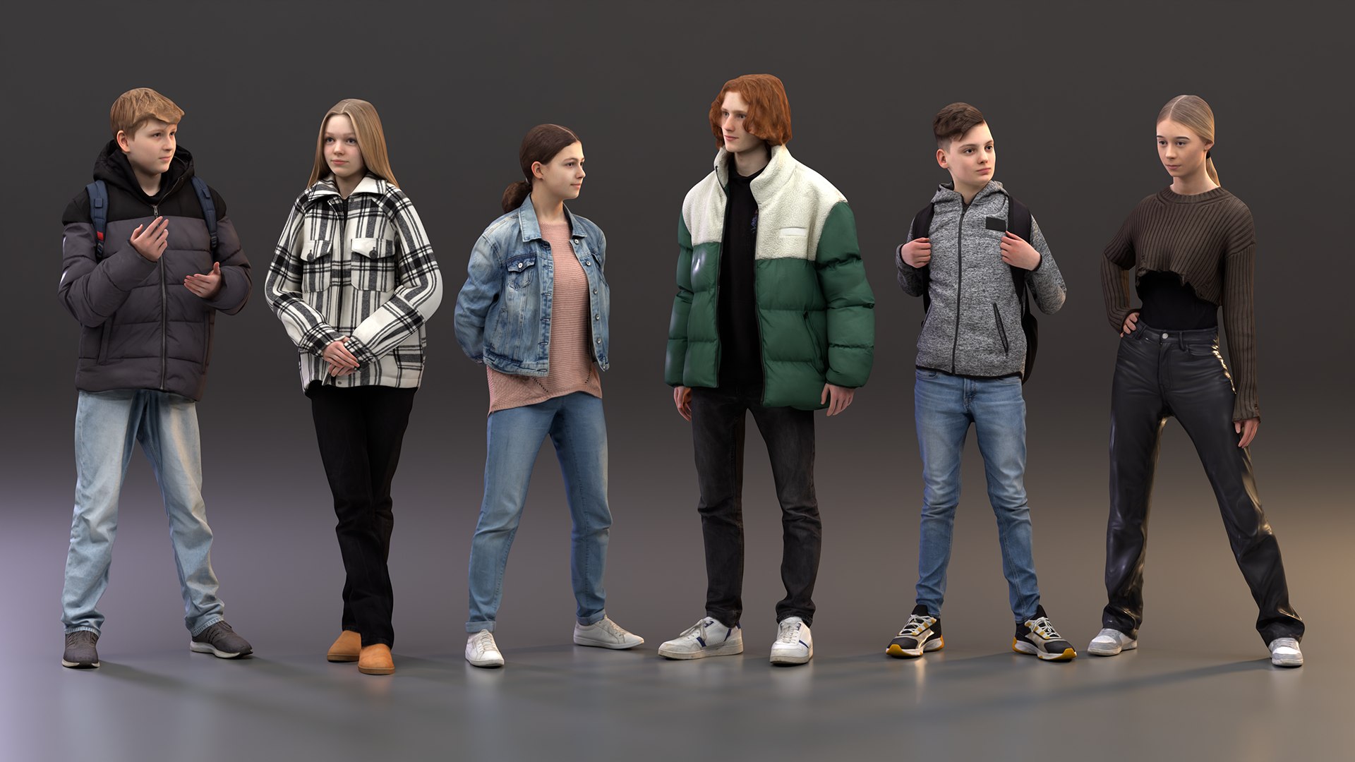 3D Rigged People - SixPack 04 - Realistic Lowpoly Characters ...