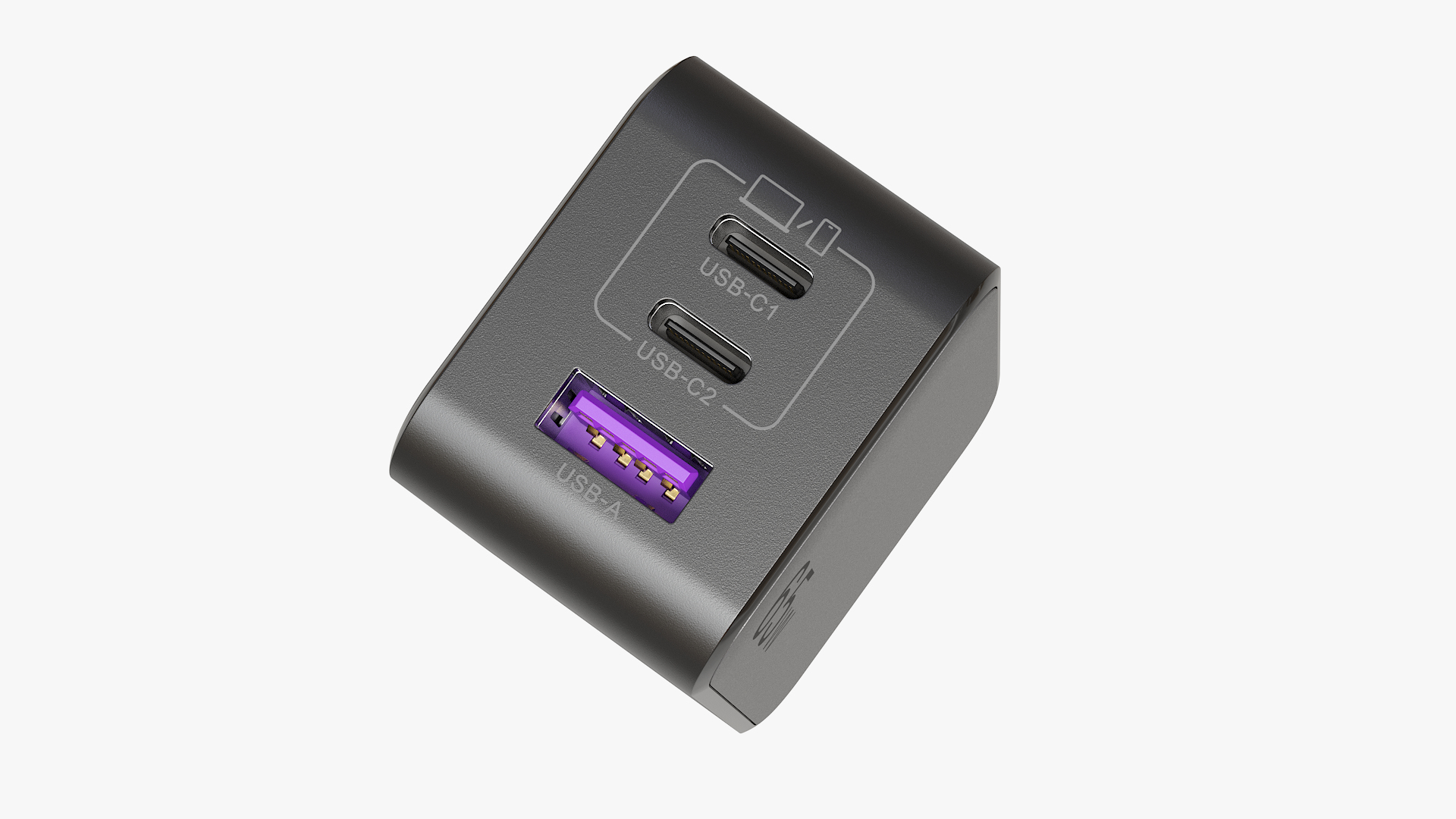 3D 2 USB Power Adapters US Black - TurboSquid 2279038