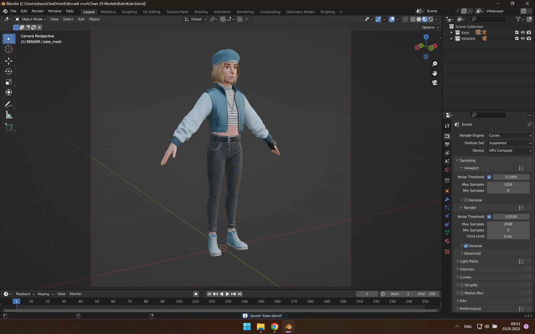 Cartoon Kate 3D - TurboSquid 2072079