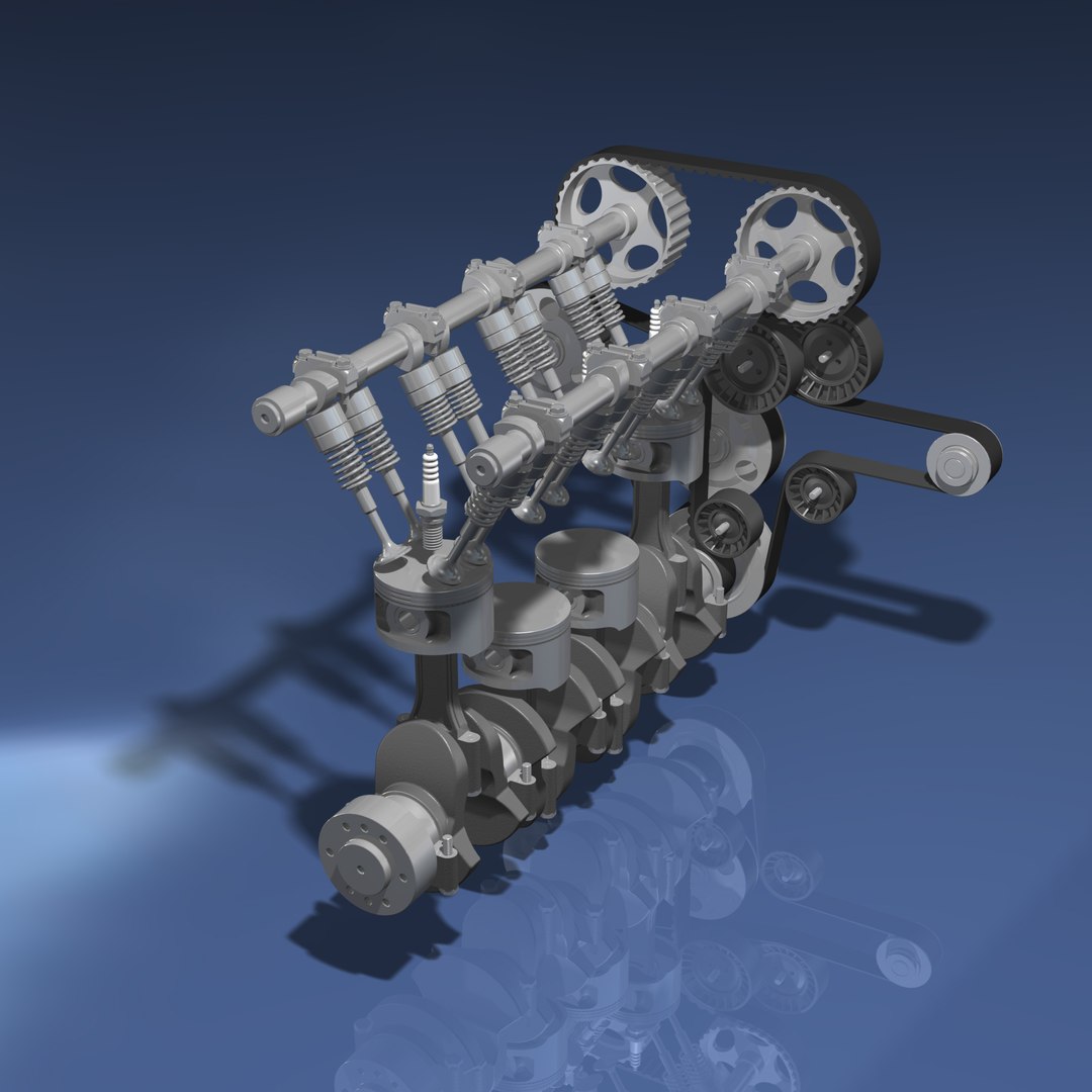 I4 Engine 4 3d Model