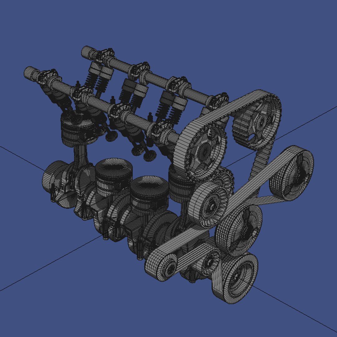 I4 Engine 4 3d Model