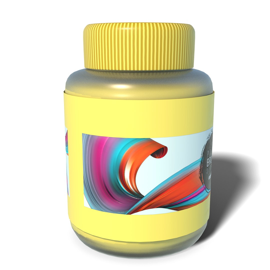 Paint Bottle Yellow Color Model - TurboSquid 2090224