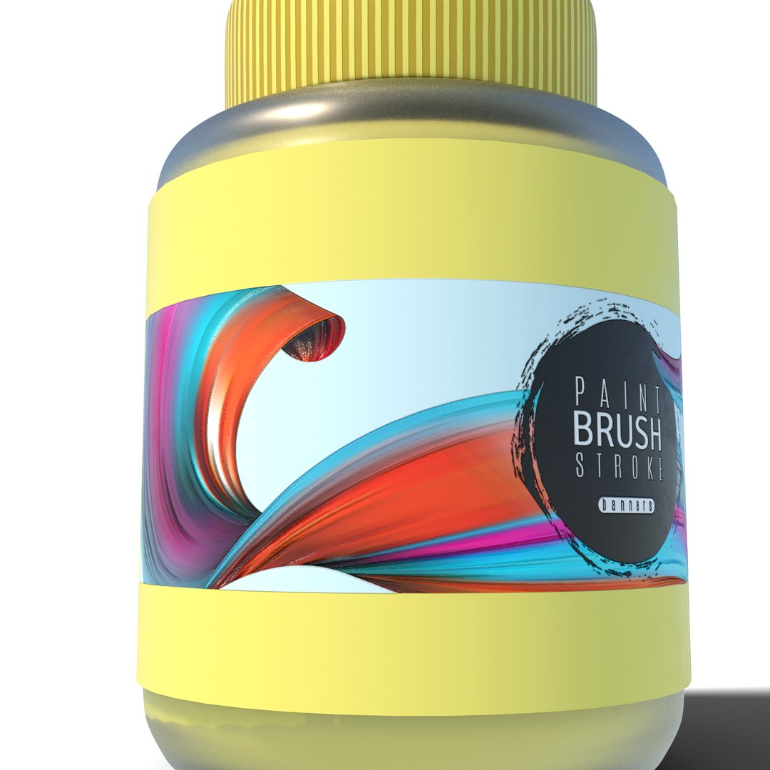 Paint Bottle Yellow Color Model - TurboSquid 2090224