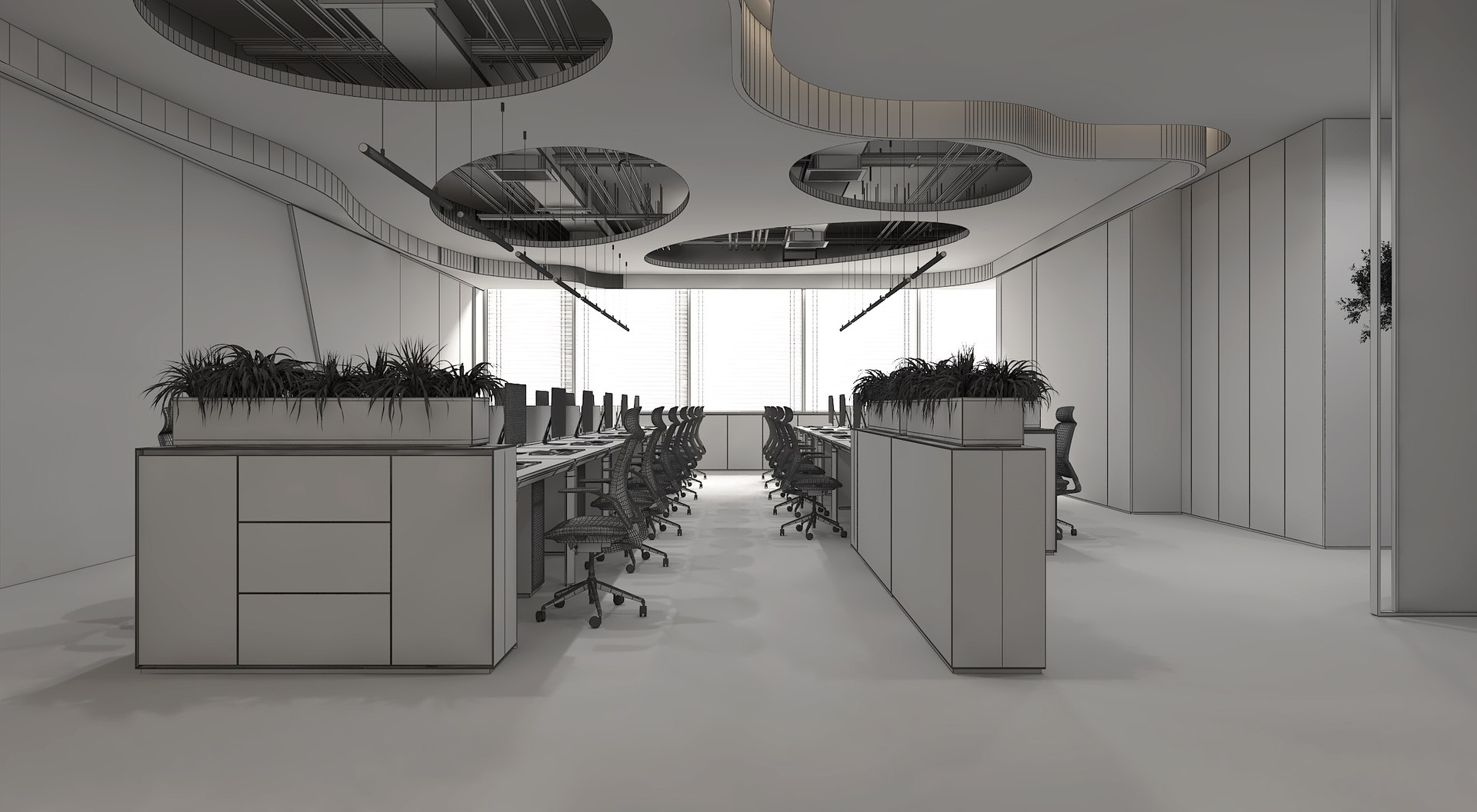 Full Office Interior 3D Model - TurboSquid 2114300