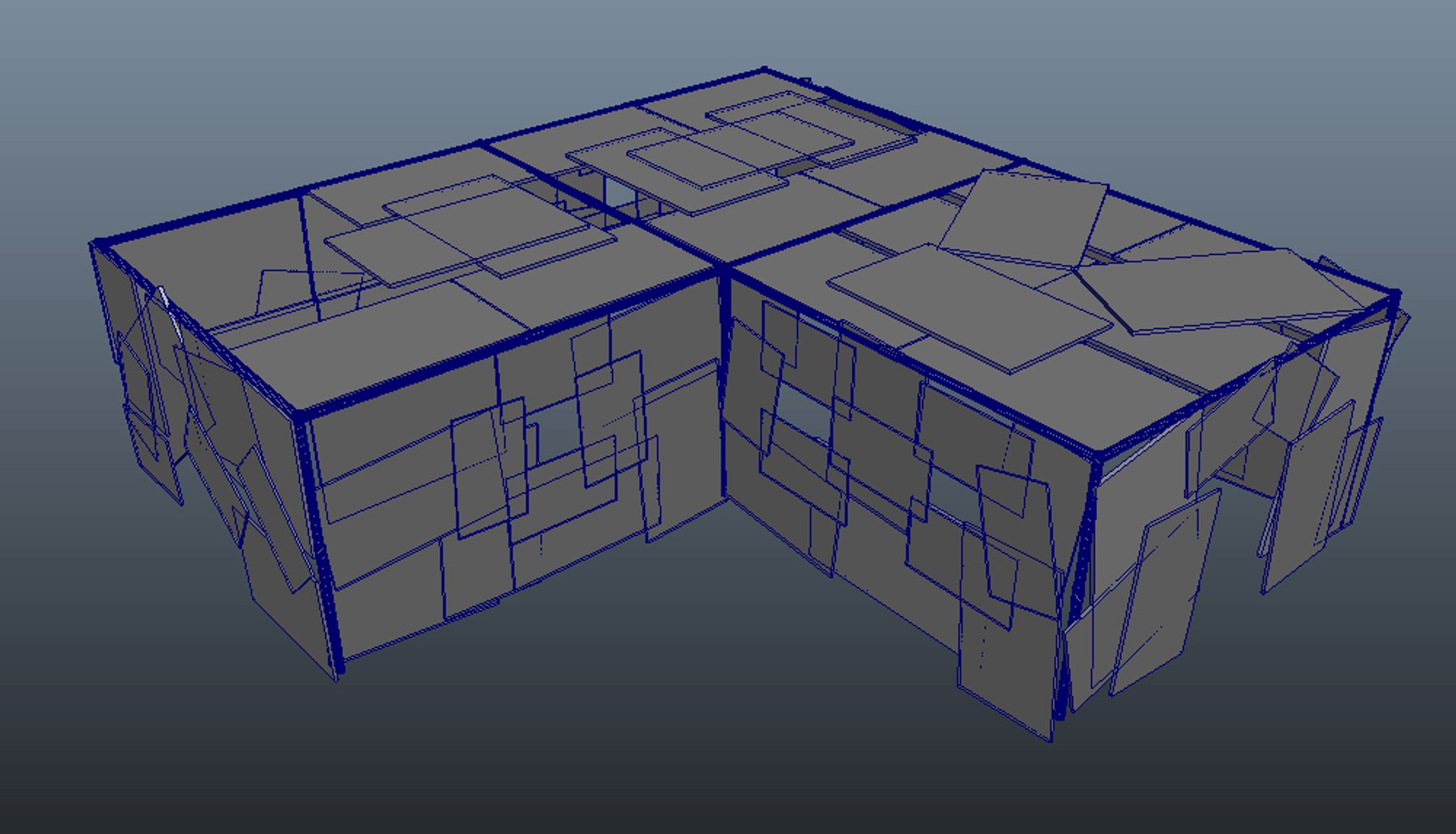 3d Slum Triple Shack