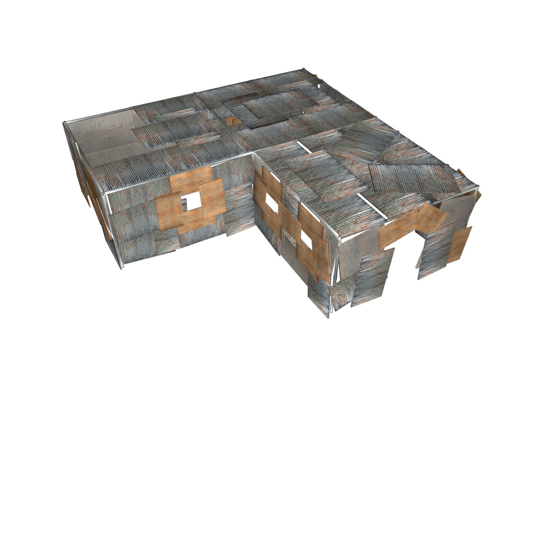 3d Slum Triple Shack