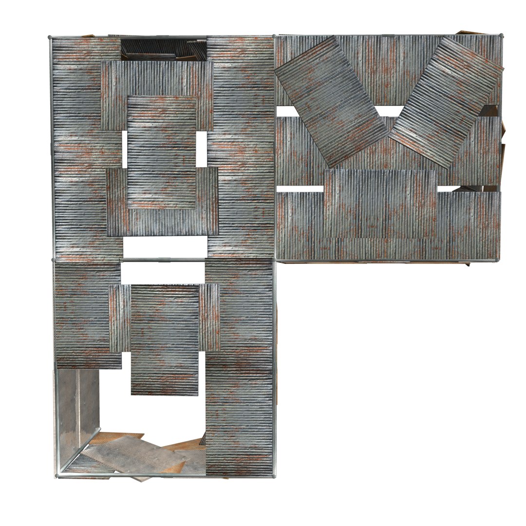 3d Slum Triple Shack