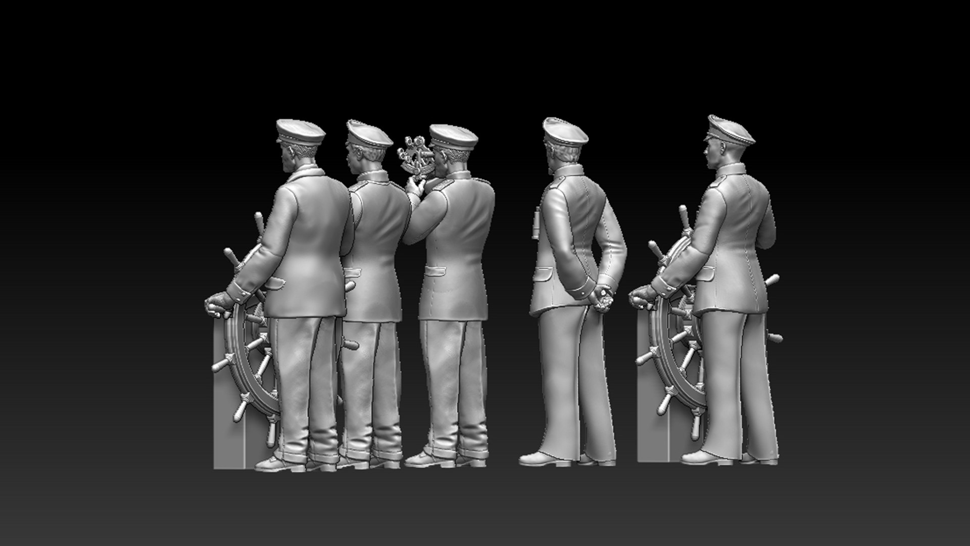 3D Captain And Offecers Of Sailing Ship Model - TurboSquid 2012913