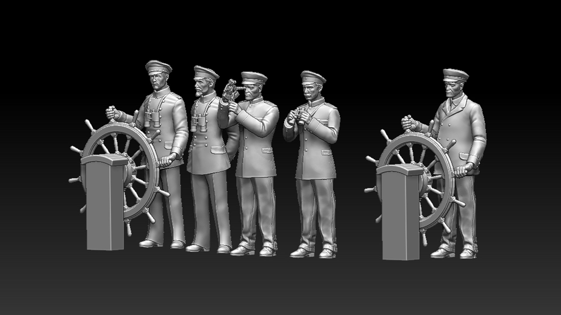 3D Captain And Offecers Of Sailing Ship Model - TurboSquid 2012913