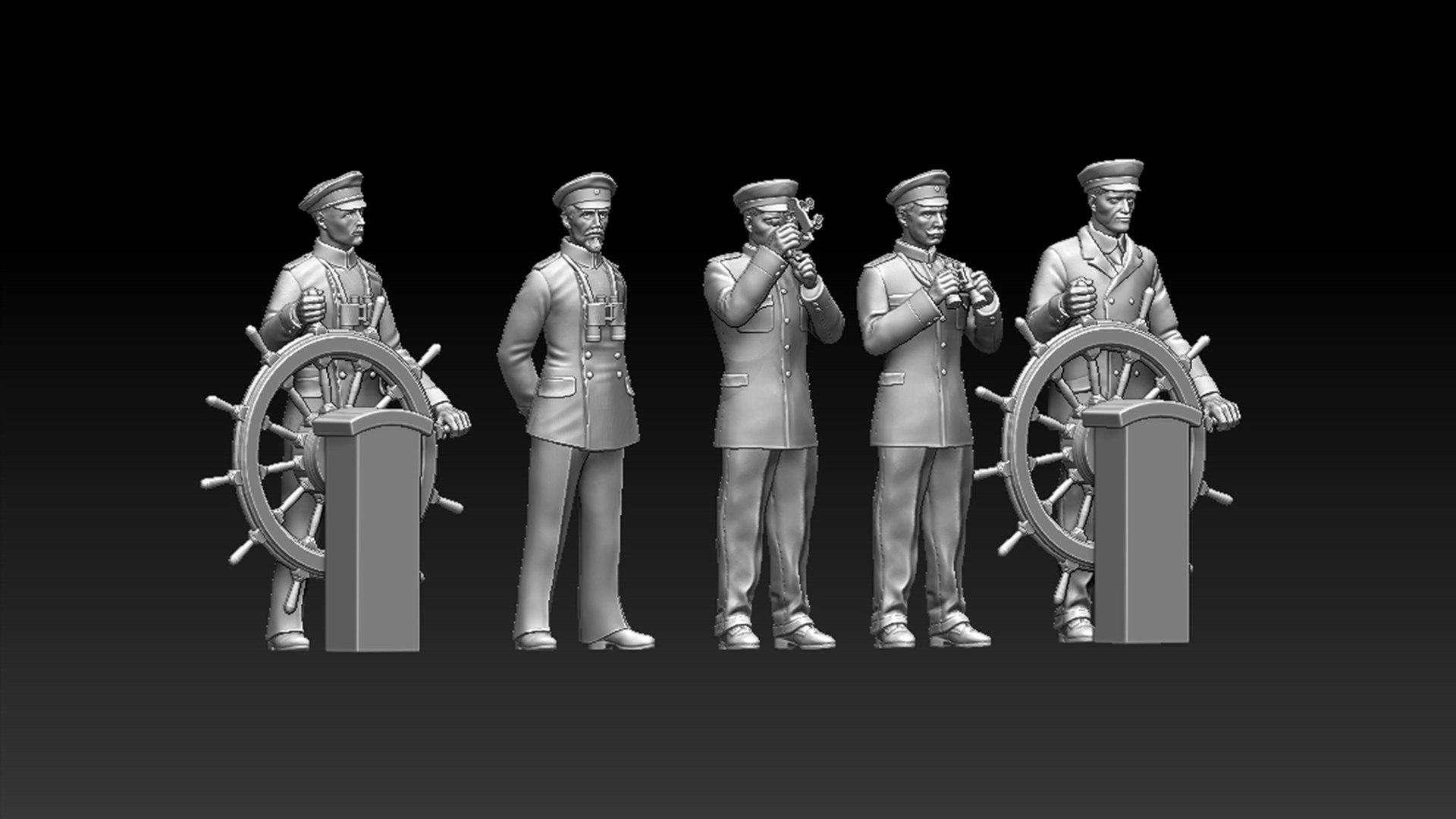 3D Captain And Offecers Of Sailing Ship Model - TurboSquid 2012913
