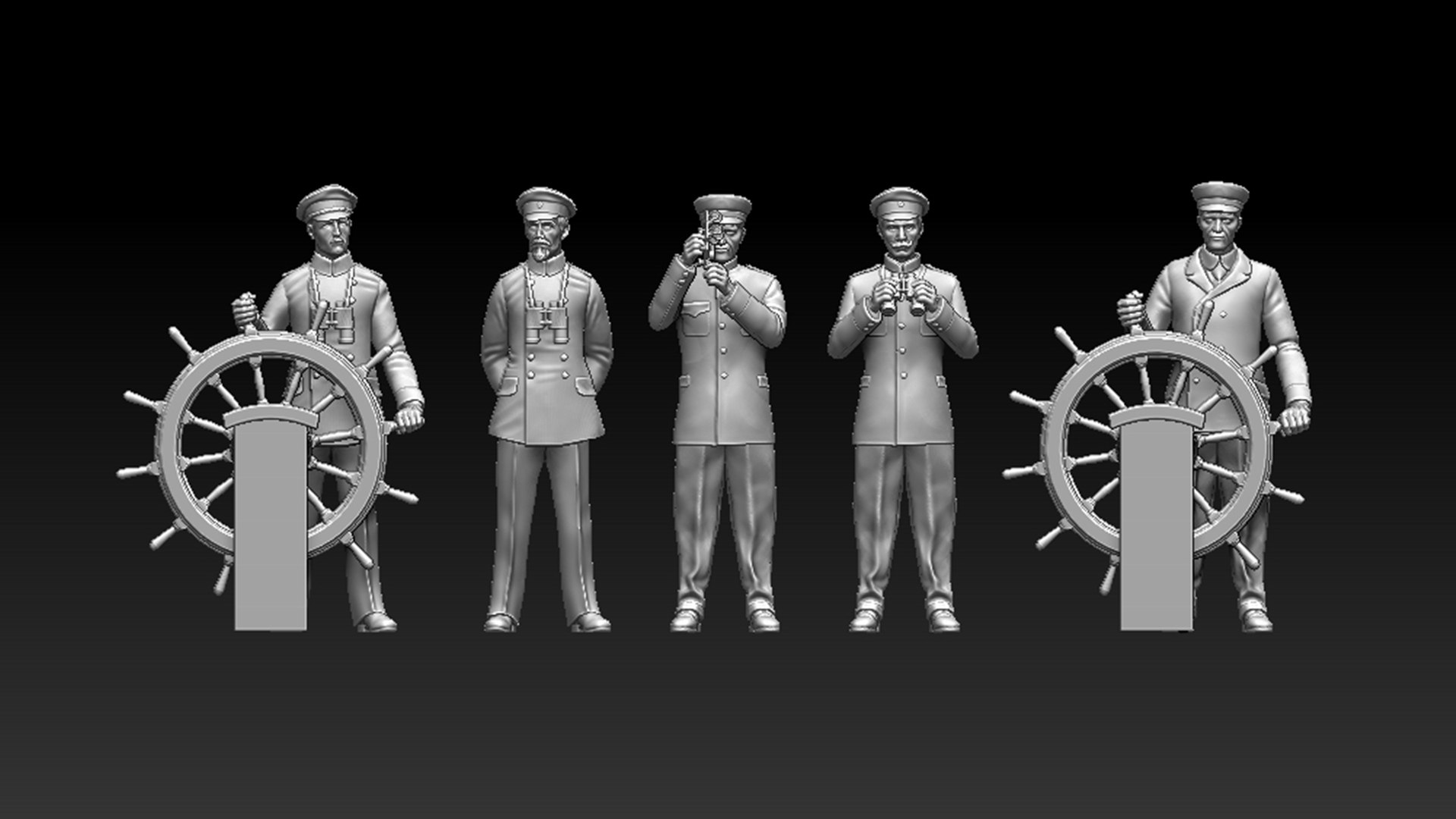 3D Captain And Offecers Of Sailing Ship Model - TurboSquid 2012913
