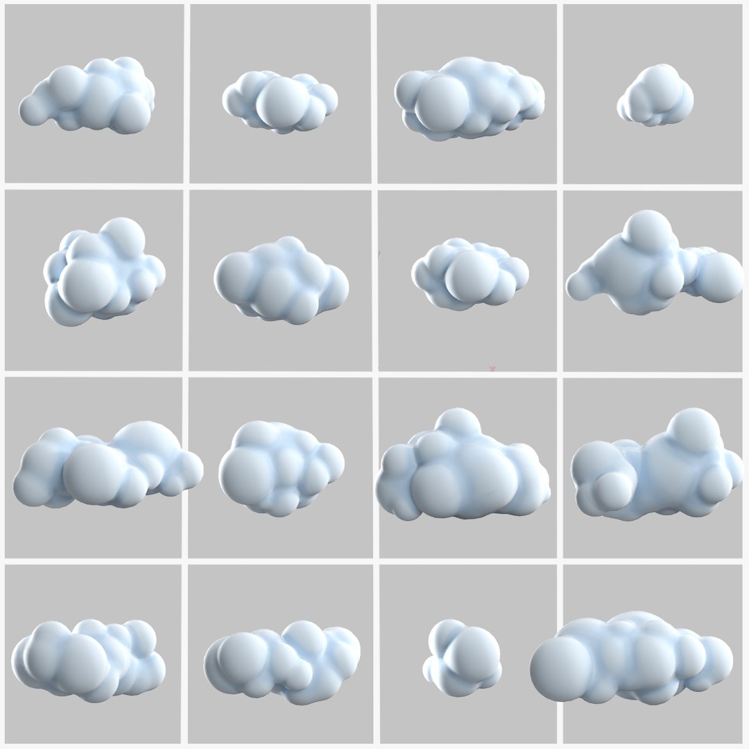 3D model Lowpoly clouds SET - TurboSquid 1965145