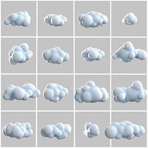 3d Model Cartoon Clouds