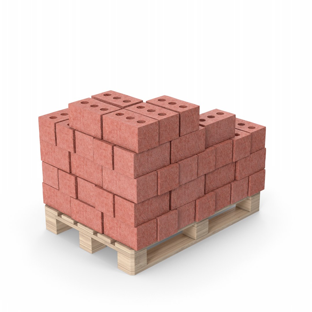 Bricks On Wooden Pallet Model - TurboSquid 2021279