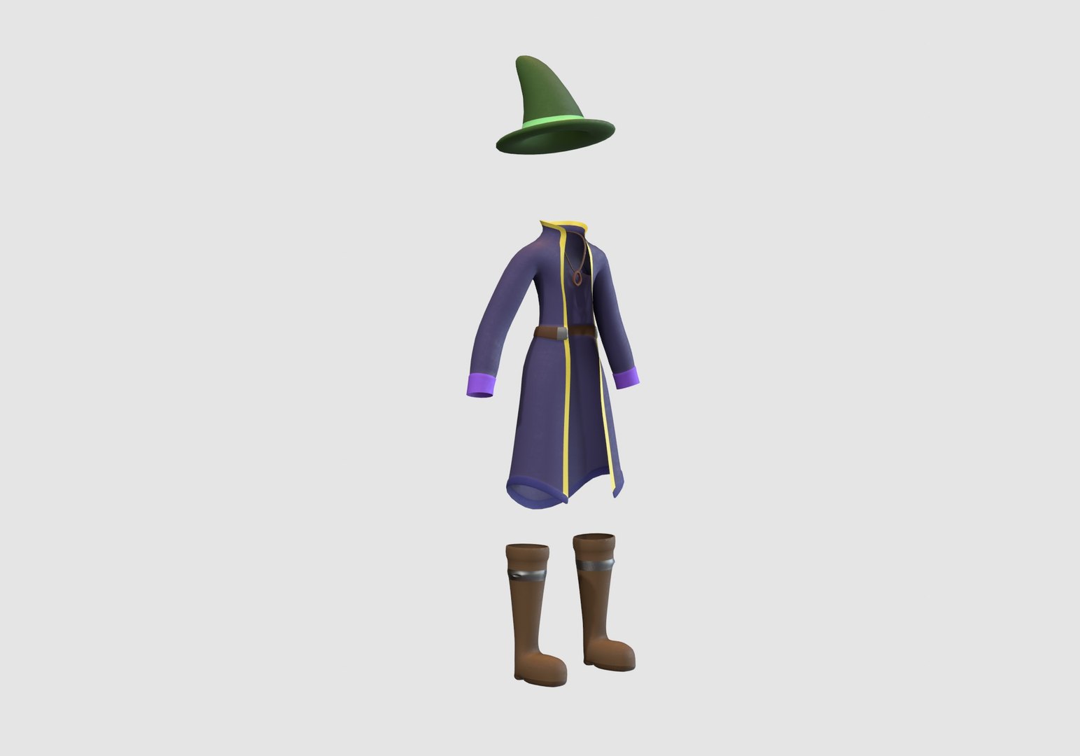 3D Cartoon Wizard Outfit Model - TurboSquid 1912839