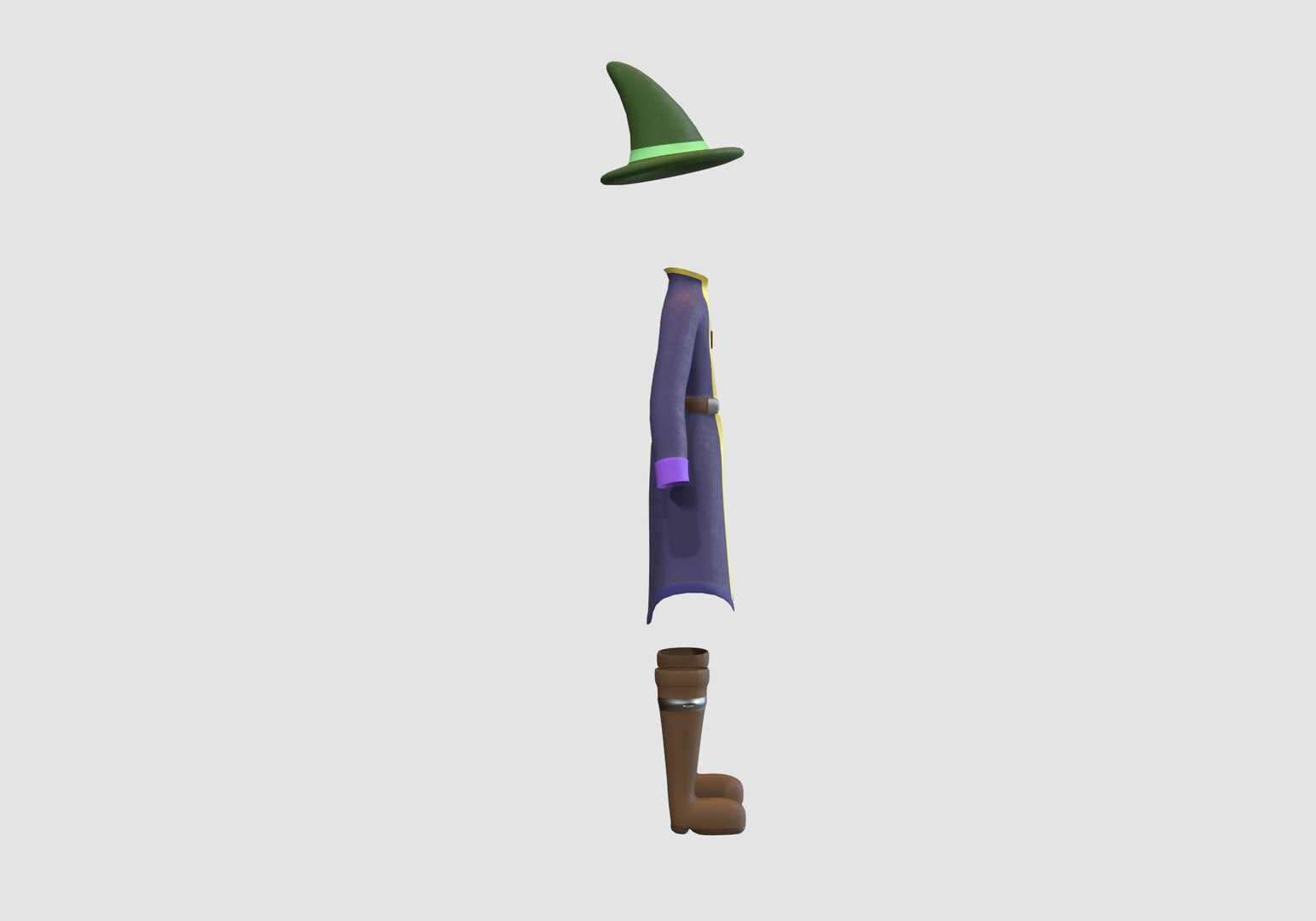 3D Cartoon Wizard Outfit Model - TurboSquid 1912839