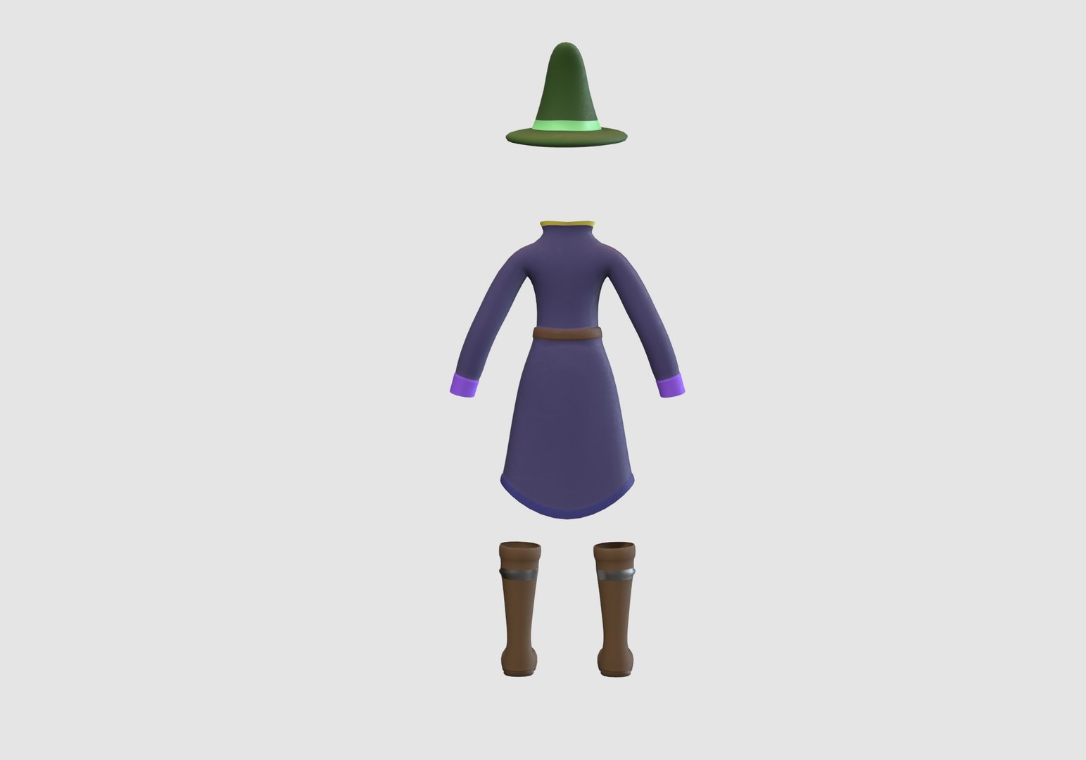 3D Cartoon Wizard Outfit Model - TurboSquid 1912839