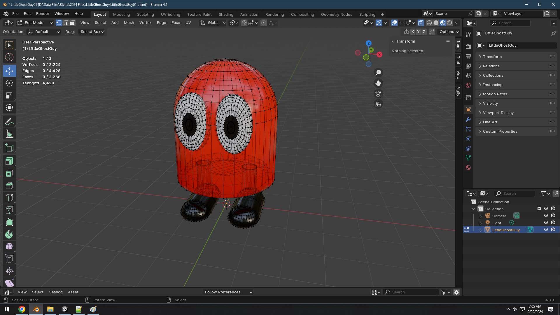 3D Model Little Red Ghost Guy - TurboSquid 2286423