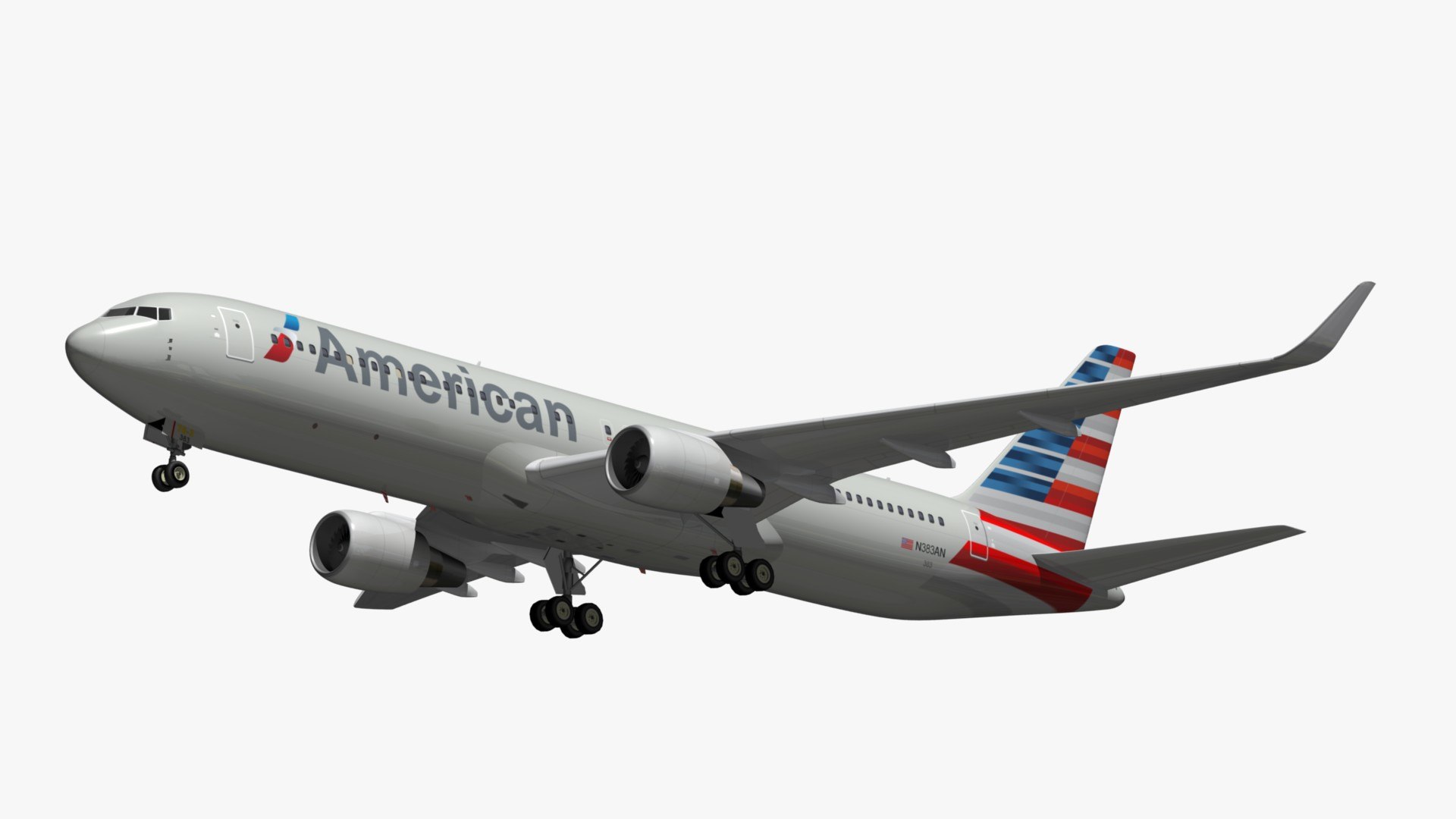 3d Boeing 767-300 American Airlines