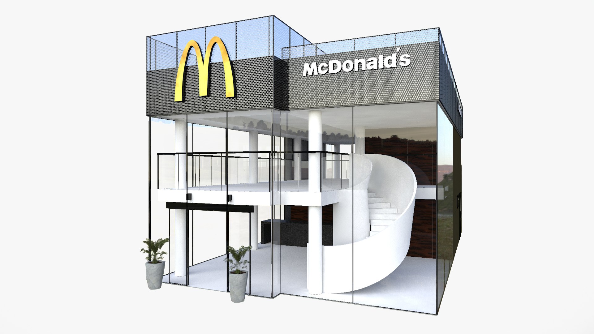 3D McDonalds Urban Cafe Model - TurboSquid 1810414