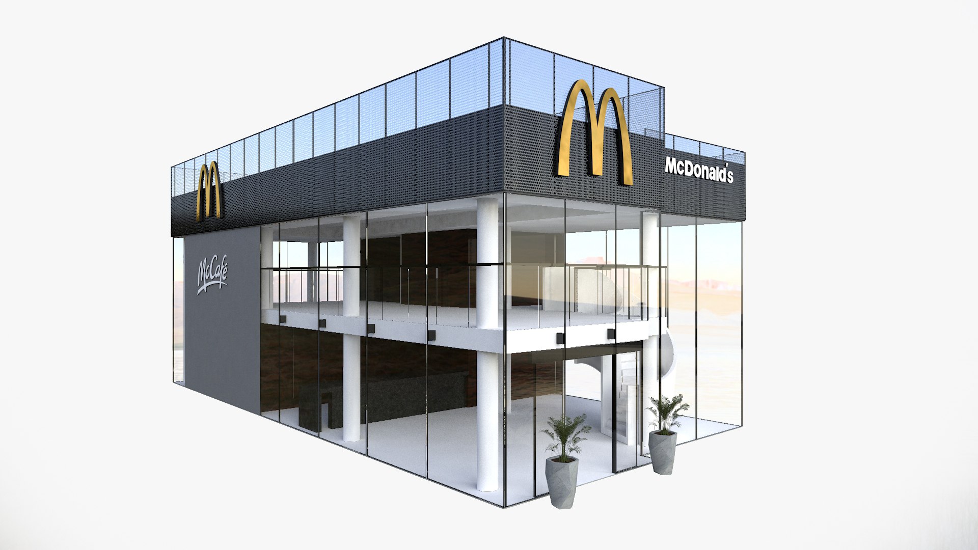 3D McDonalds Urban Cafe Model - TurboSquid 1810414
