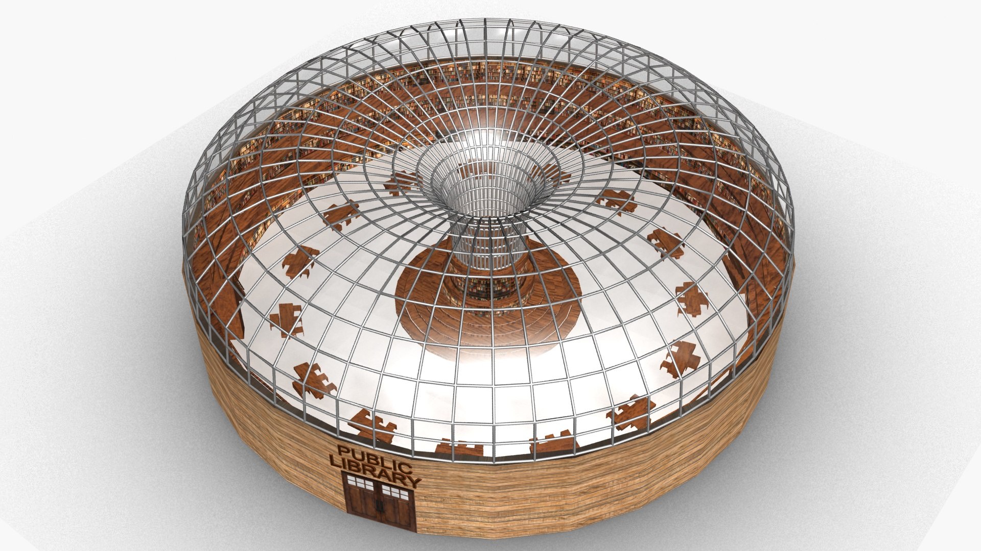 3D Circular Library Model - TurboSquid 1783624