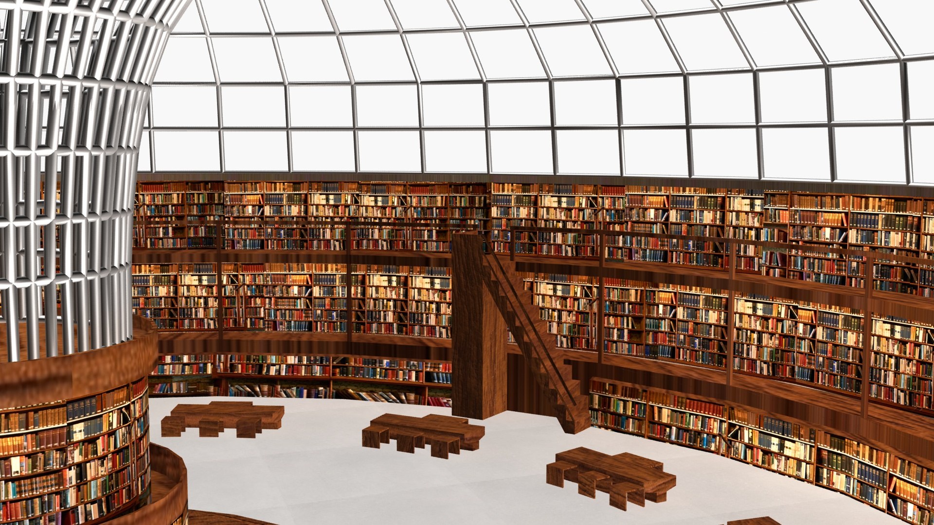 3D Circular Library Model - TurboSquid 1783624