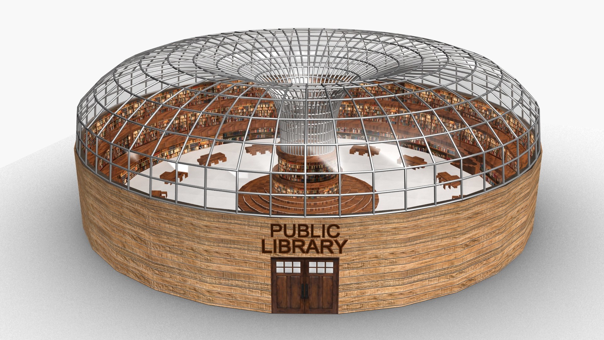 3D Circular Library Model - TurboSquid 1783624